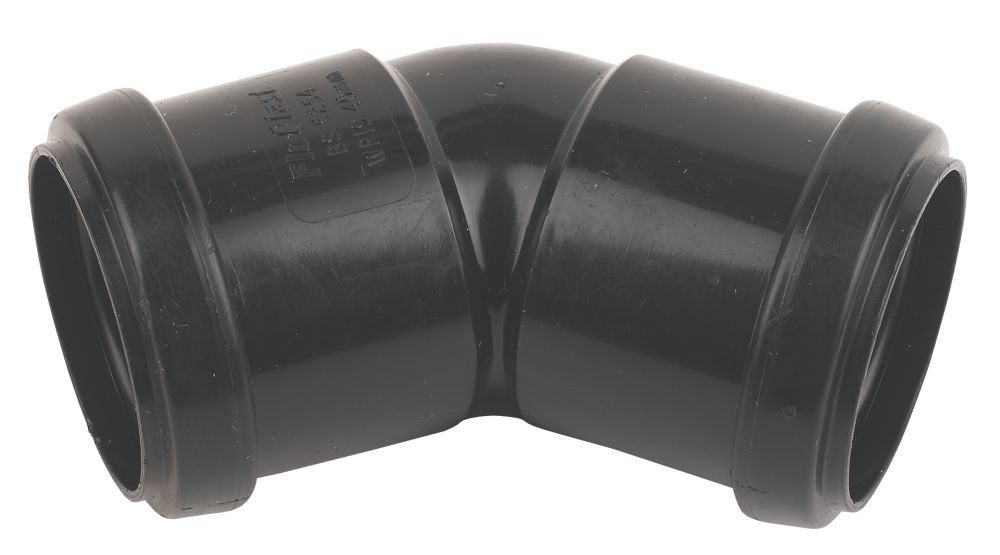 FloPlast Push-Fit Bend Black 135° 40mm | Push Fit Waste | Screwfix.com