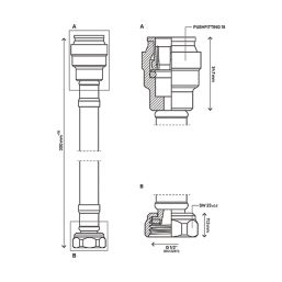 Flomasta Push-Fit EPDM Straight Flexible Hose 15mm x 1/2" x 300mm ...