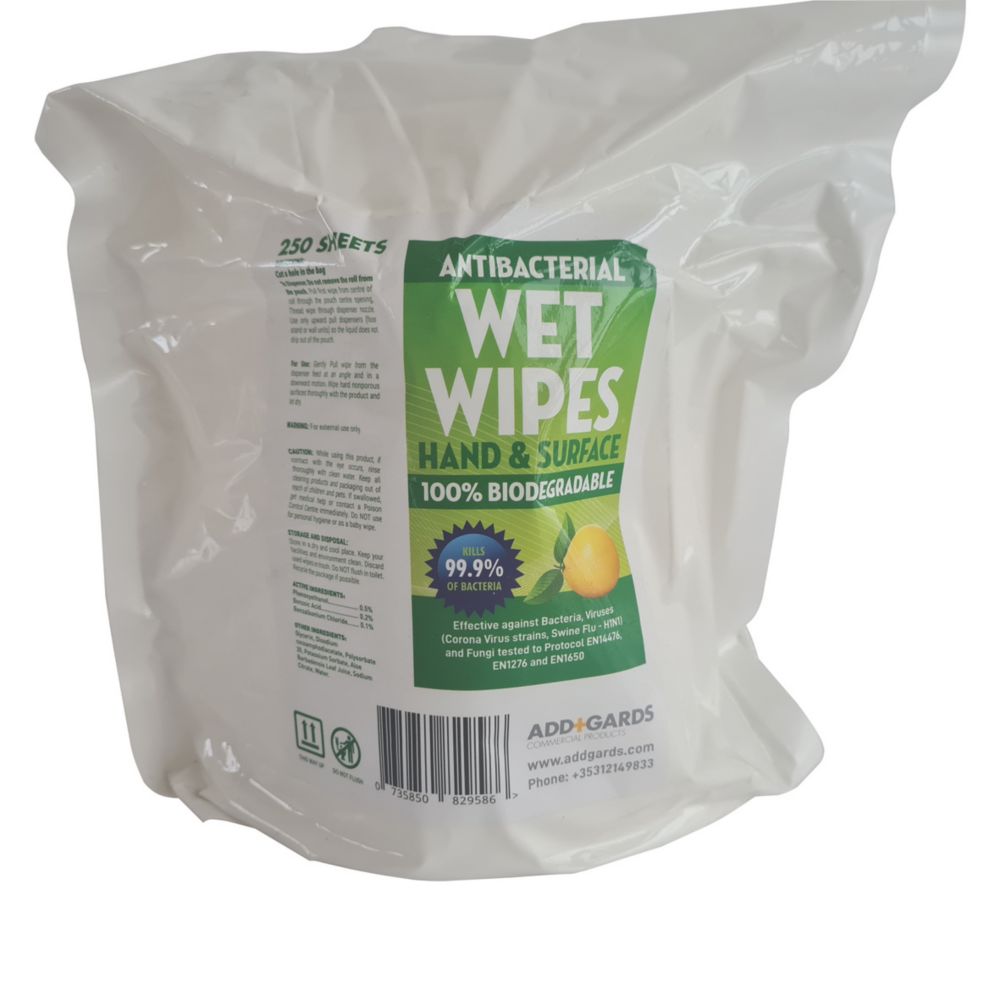 Addgards Anti-Bacterial Wet Wipes 12 Pack - Screwfix