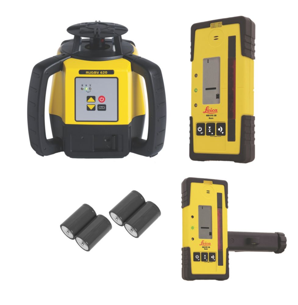 Leica Rugby 620 Red Self-Levelling Rotary Laser With Receiver - Screwfix