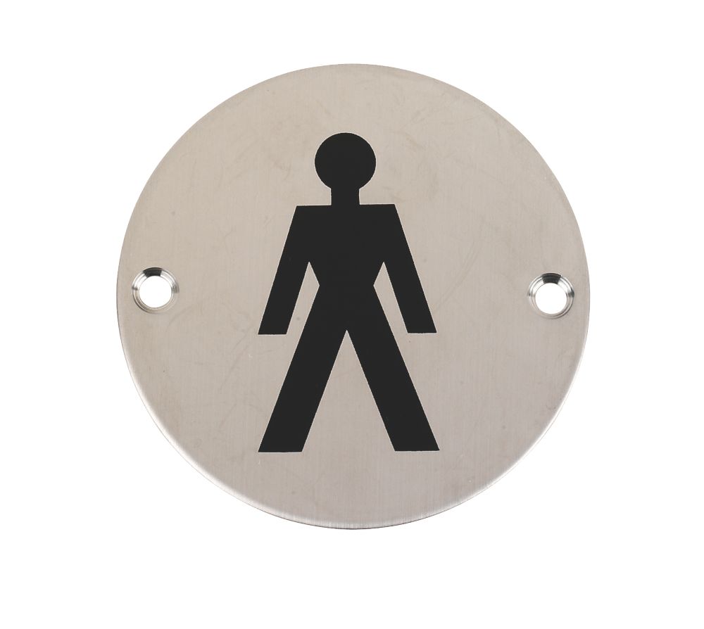 Essentials Male Toilet Sign 76mm - Screwfix