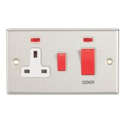 Contactum iConic 45A 2-Gang DP Cooker Switch & 13A DP Switched Socket ...