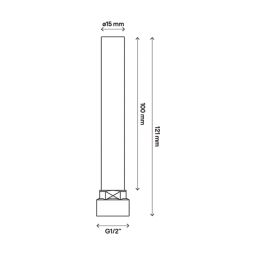 Flomasta 1/2" BSP Male Taper x 15mm Compression 121mm Chrome Radiator ...