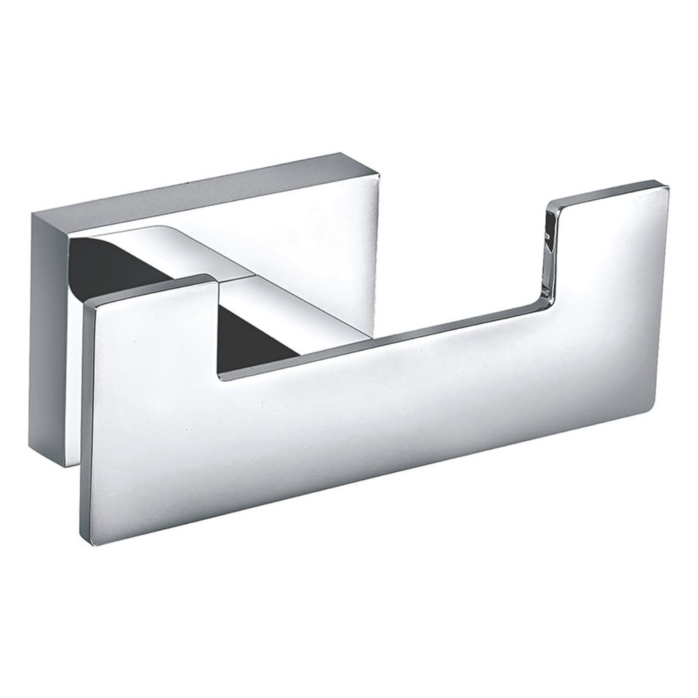 Aqualux York Double Robe Hook Chrome | Towel Holders | Screwfix.com
