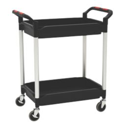 Proplaz Plus Black 2-Shelf Tub Trolley 990mm - Screwfix