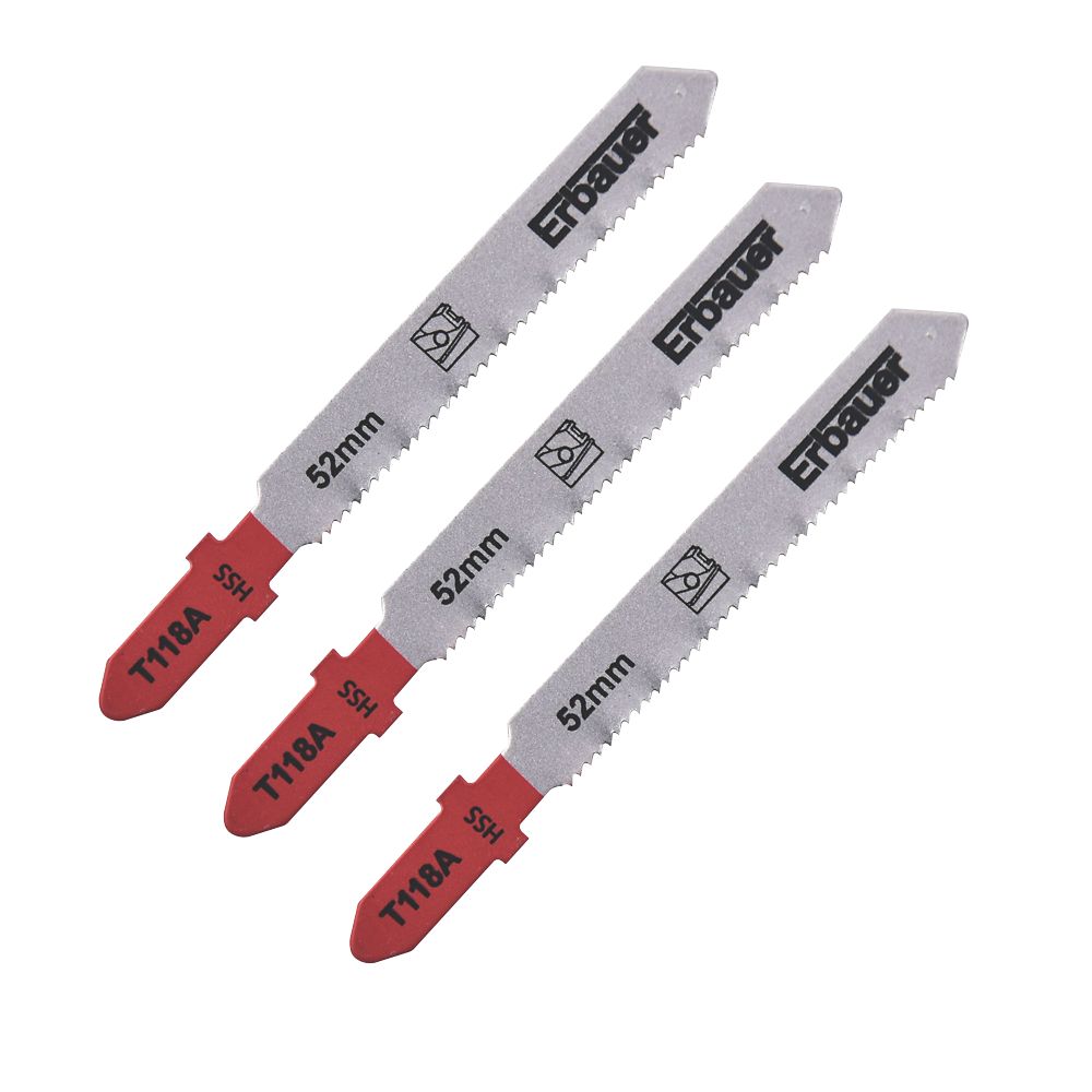 Erbauer Metal Jigsaw Blades 52mm 3 Piece Set - Screwfix