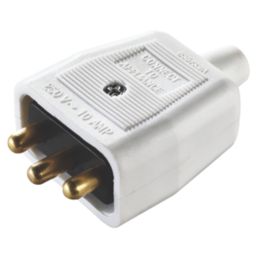 Masterplug NC103W 10A 3-Pin Connector White - Screwfix