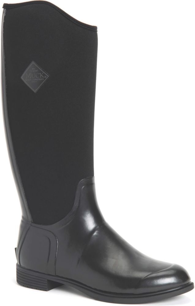 Muck Boots Derby Tall Size 6 Womens Black Non Safety Wellies - Screwfix