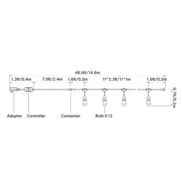 4lite WiZ 14.8m Outdoor LED Festoon Lights 12W 120lm - Screwfix