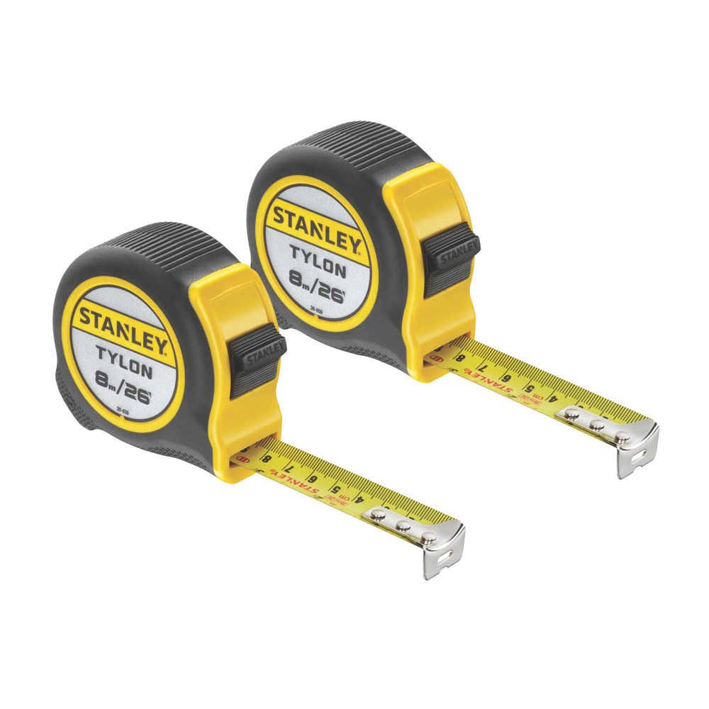 Stanley 8m Tape Measure Set 2 Pack - Screwfix