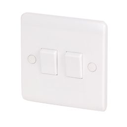 LAP 10AX 2-Gang 2-Way Light Switches White 5 Pack - Screwfix