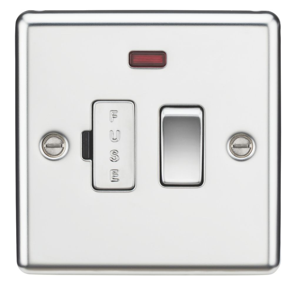 Knightsbridge 13A Switched Fused Spur with LED Polished Chrome - Screwfix