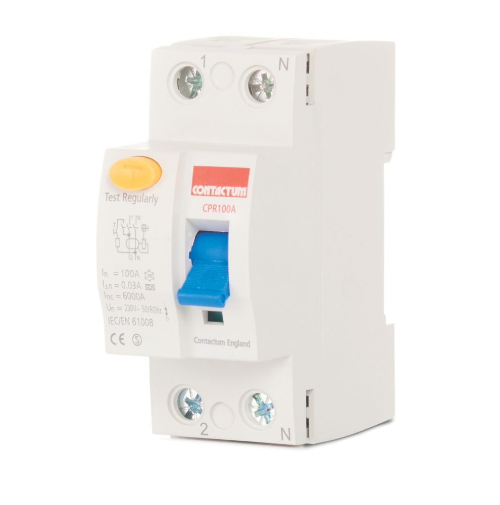 Contactum Defender 100A 30mA DP A Curve RCD - Screwfix