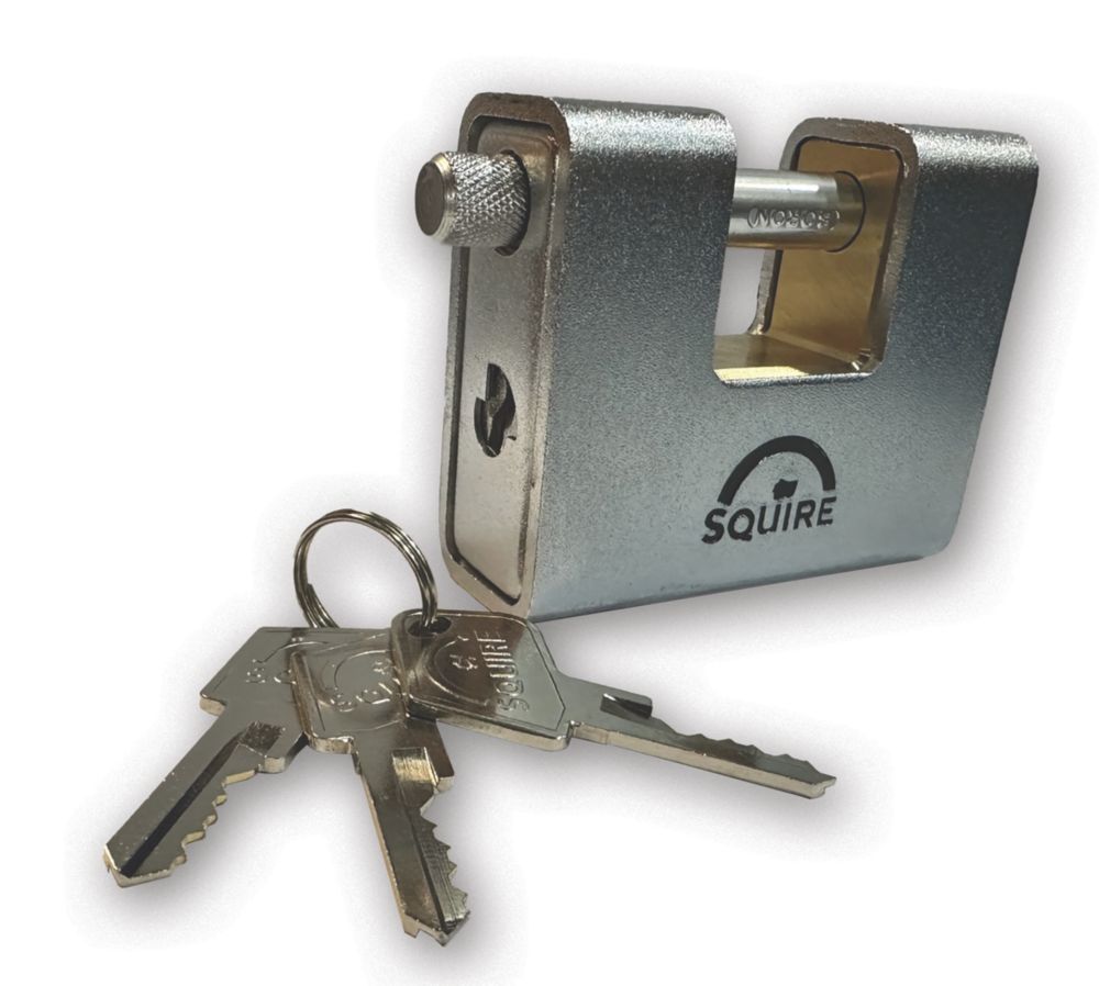 Squire ASWL2 Brass Water-Resistant Block Padlock 80mm - Screwfix