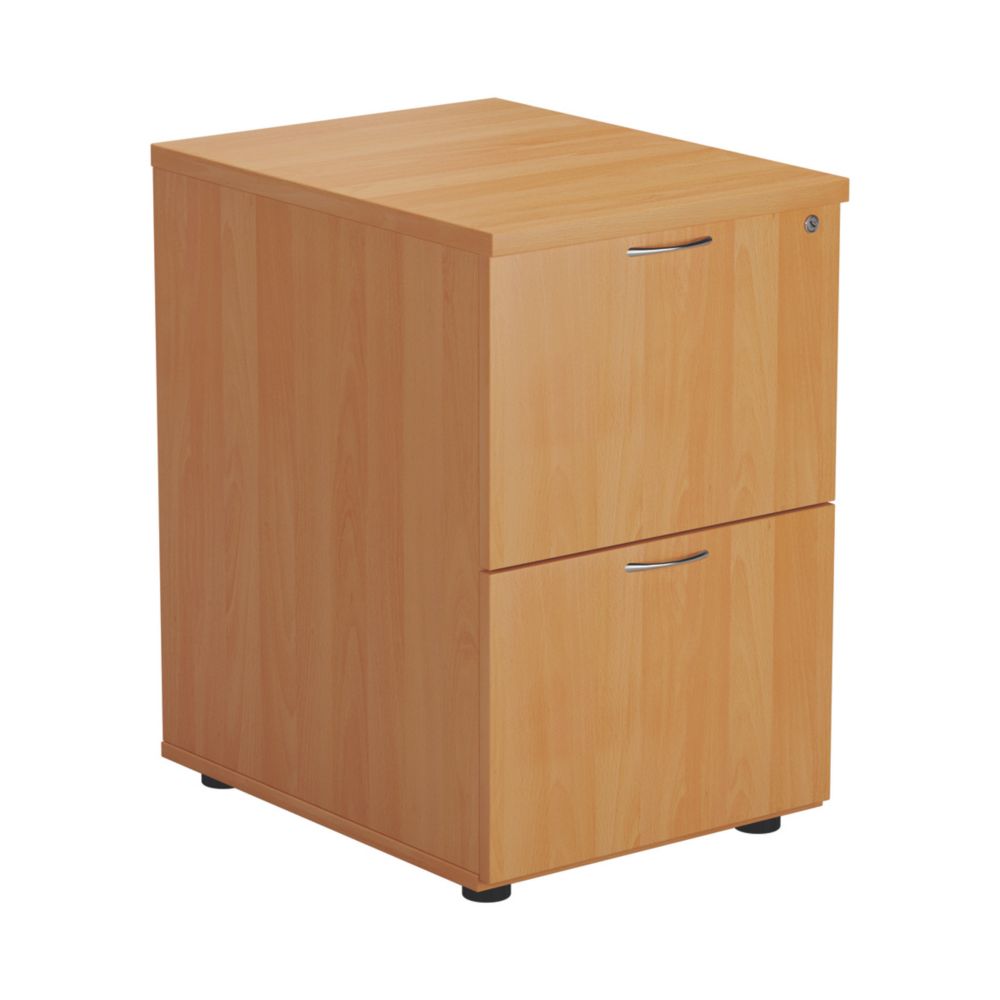 TC Group Essentials 2-Drawer Filing Cabinet Beech 464mm x 710mm - Screwfix