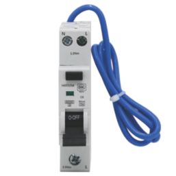 MK Sentry 6A 30mA Type A 2-Pole C Curve Bi-Directional Miniature RCBO - Screwfix