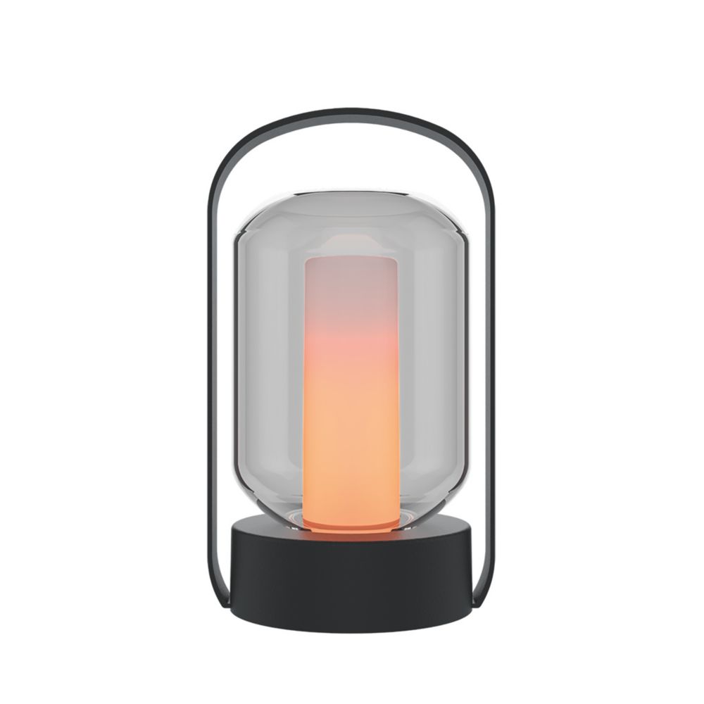 Calex Como Rechargeable LED Outdoor Table Lamp Black 30lm - Screwfix