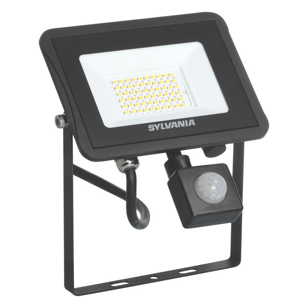 Sylvania SylFlood Outdoor LED Floodlight With PIR Sensor Black 43W ...