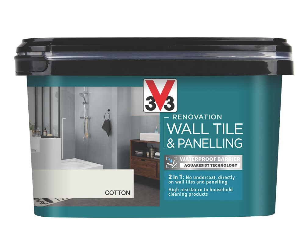 V33 2Ltr Cotton Satin Tile Paint - Screwfix
