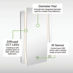 Sensio Gatsby Rectangular Illuminated Art Deco Bathroom Mirror With ...