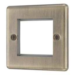 LAP 2-Module Modular Faceplate Antique Brass - Screwfix