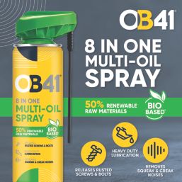 OB41 Bio-Based 8-in-1 Multi-Oil Spray 300ml - Screwfix
