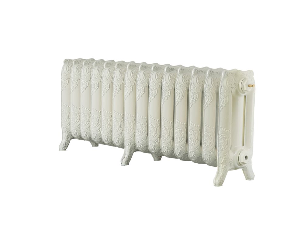 Arroll 470mm x 1154mm 4299BTU Cream Cast Iron 3 Column Radiator - Screwfix