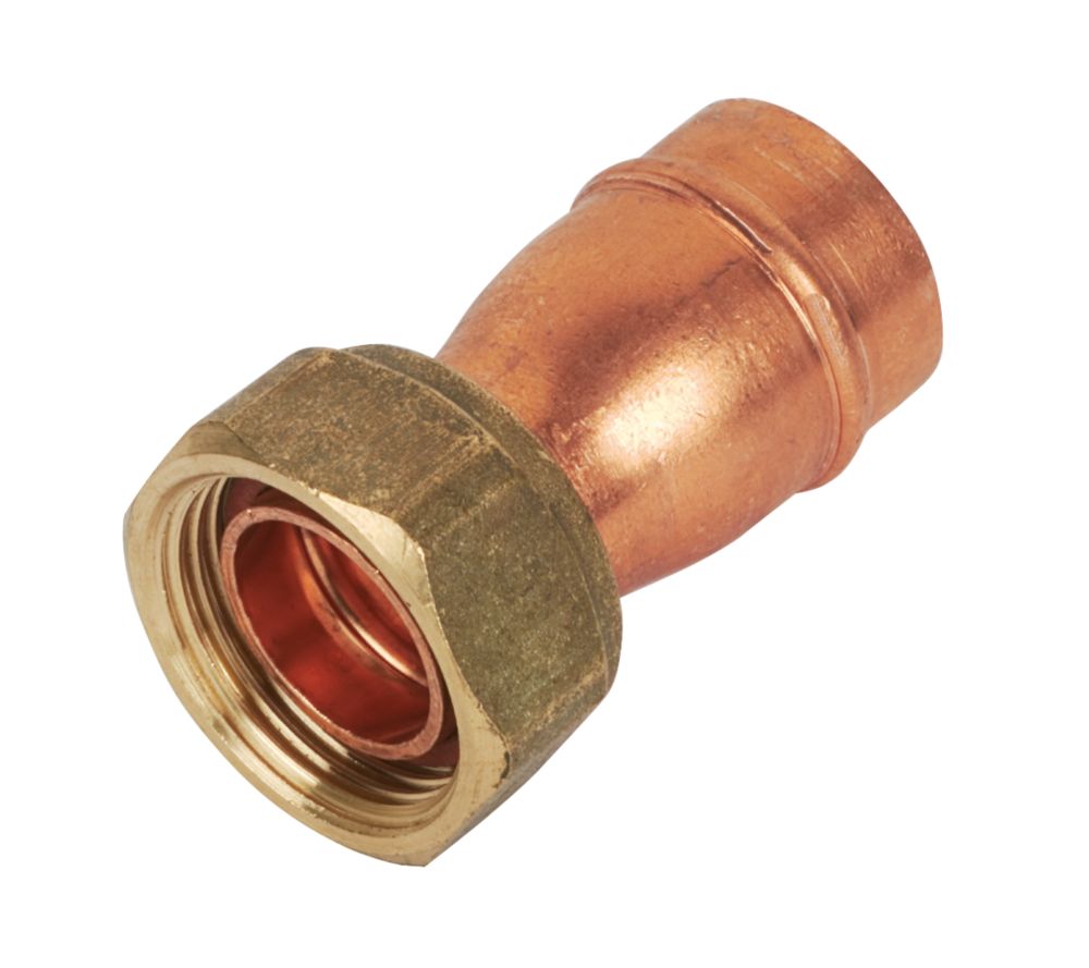 Yorkshire Copper Solder Ring Straight Tap Connector 22mm x 3/4" - Screwfix
