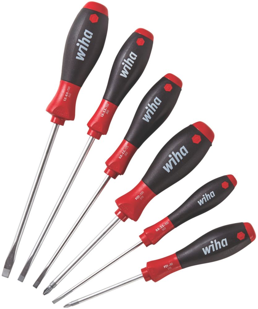 Wiha SoftFinish Mixed Screwdriver Set 6 Pieces - Screwfix