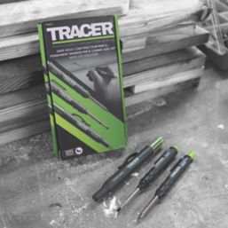 TRACER All Purpose Deep Hole Construction Marker Kit 3 Piece Set - Screwfix