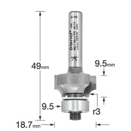 Trend 46/118X1/4TC 1/4" 0° Rounding-Over Bearing Guided Ovolo Cutter 18 ...
