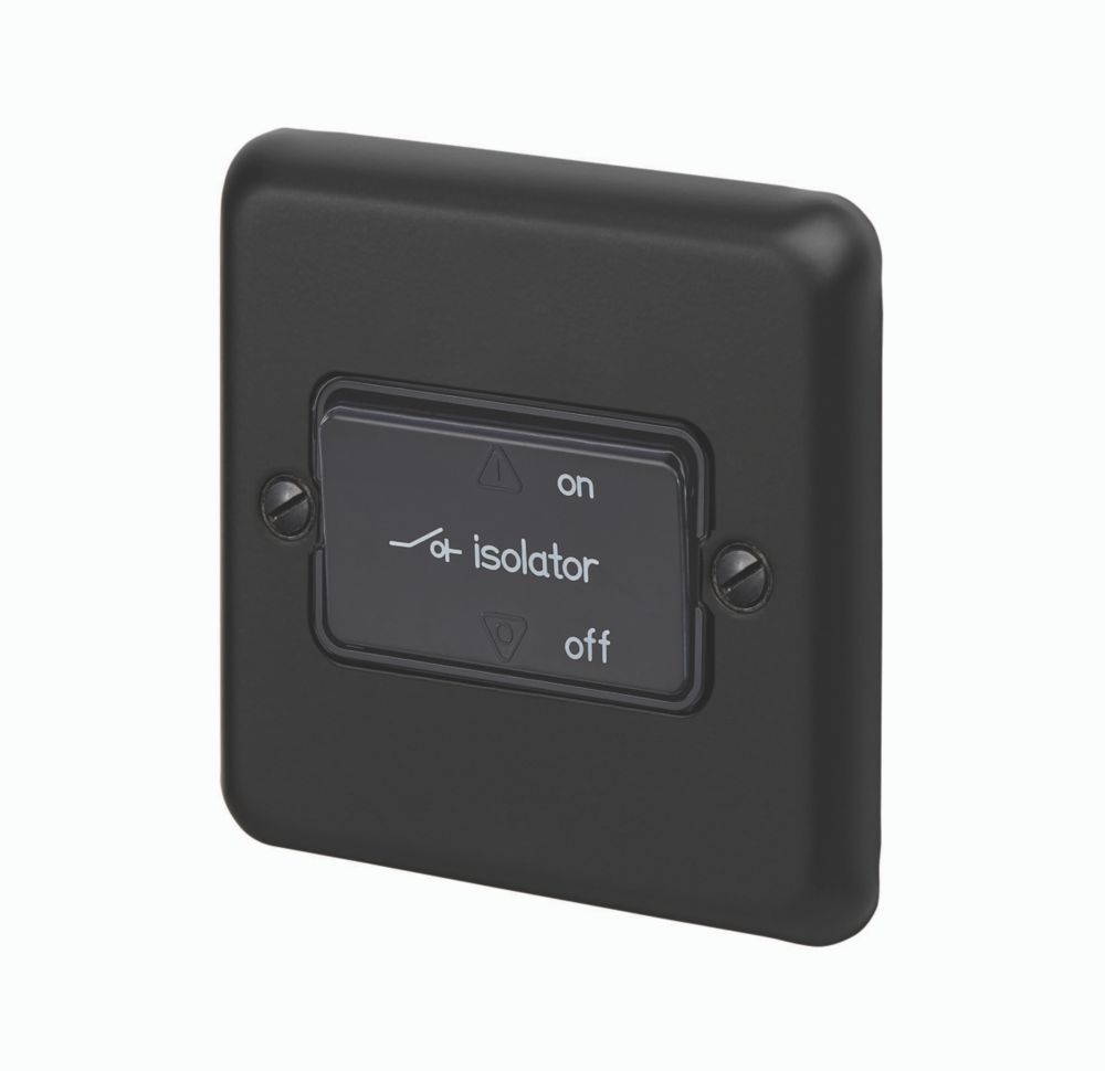 MK Contoura 10A 1-Gang 3-Pole Fan Isolator Switch Black with Colour ...