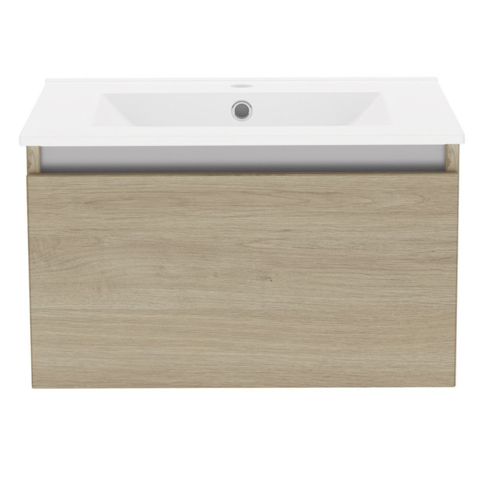 Newland Single Drawer Wall-Mounted Vanity Unit with Basin Effect ...