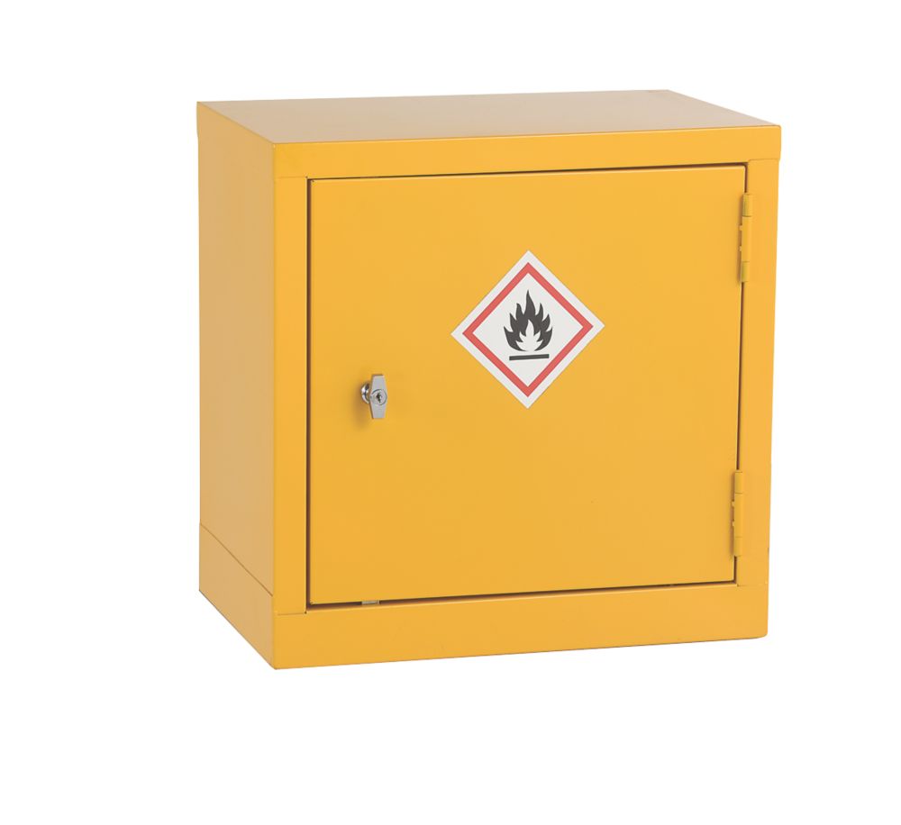 Barton 1-Shelf Hazardous Substance Cabinet Yellow 457mm x 305mm x 457mm ...