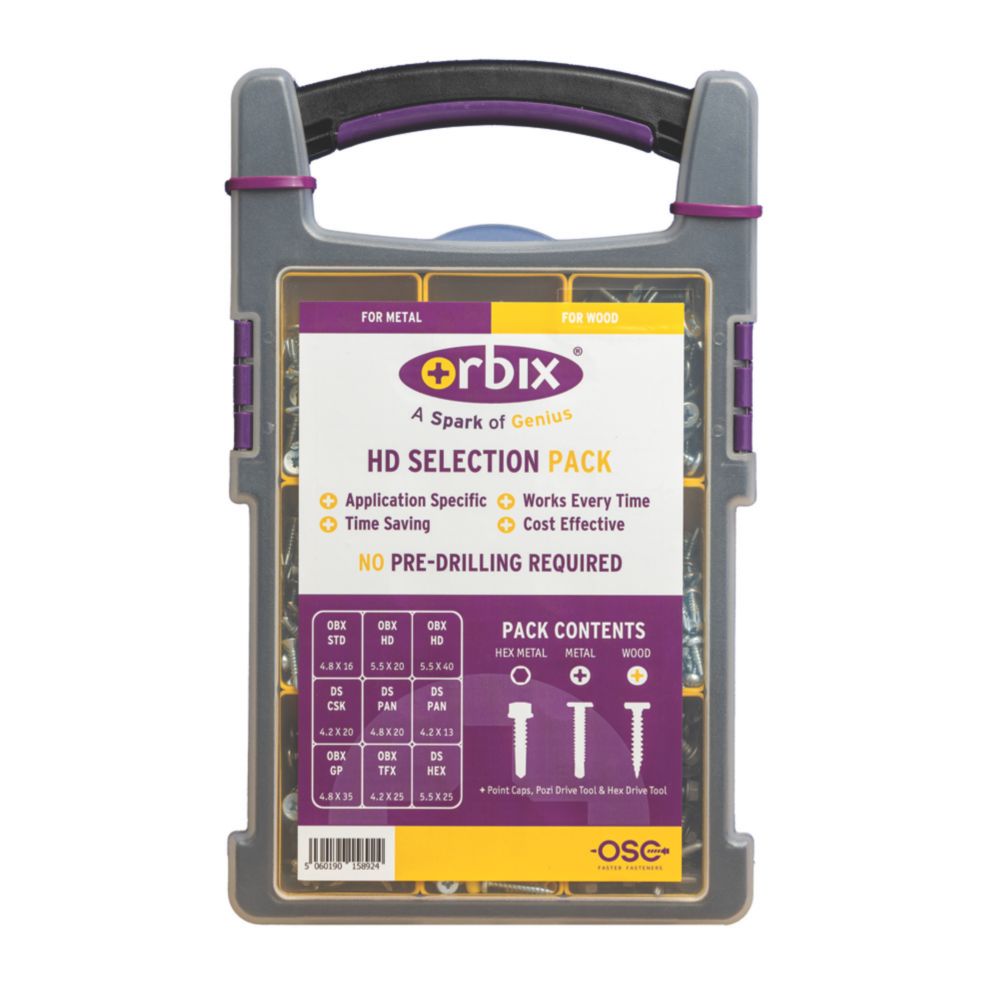 Orbix PZ Wafer Electrical Screws HD Selection 1140 Pack - Screwfix