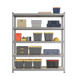 RB Boss Fastlok UDL/GALV 5-Tier Metal Garage Shelving Unit 1200mm x ...