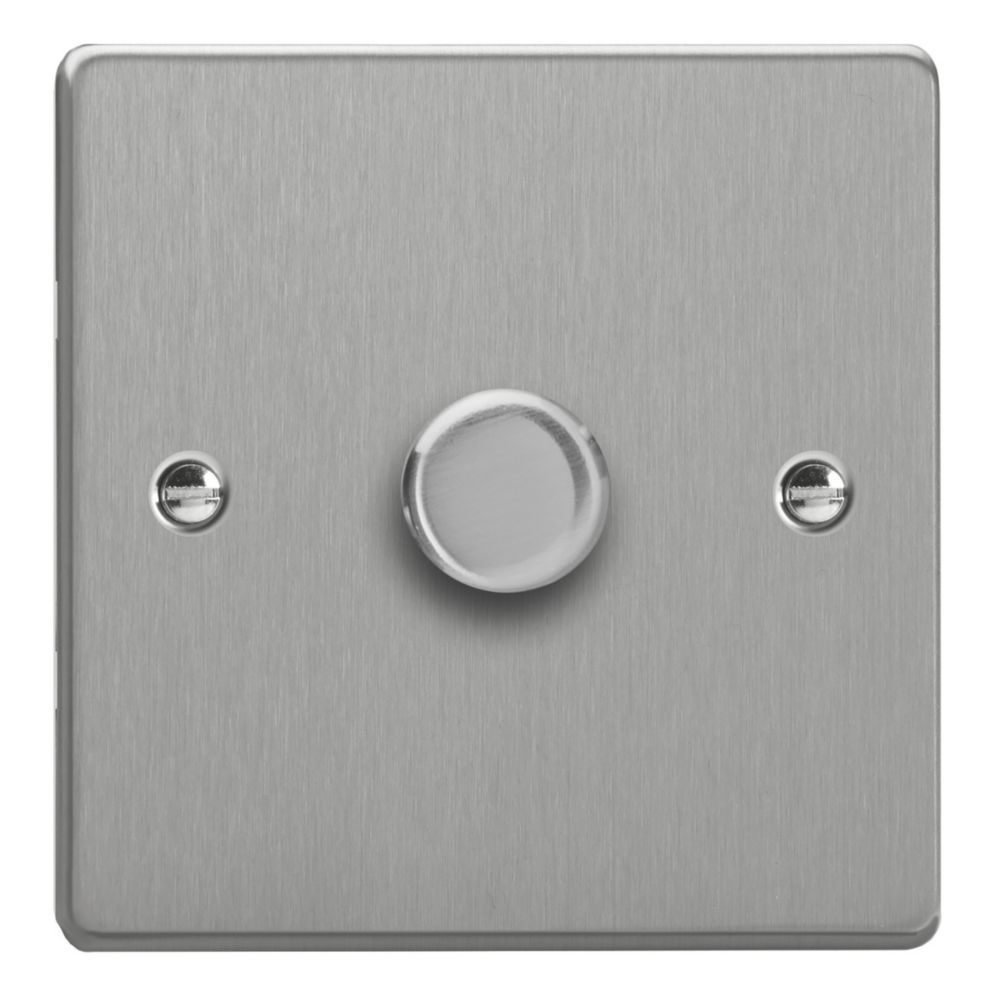 Varilight V-Pro 1-Gang 2-Way LED Dimmer Switch Brushed Steel with ...