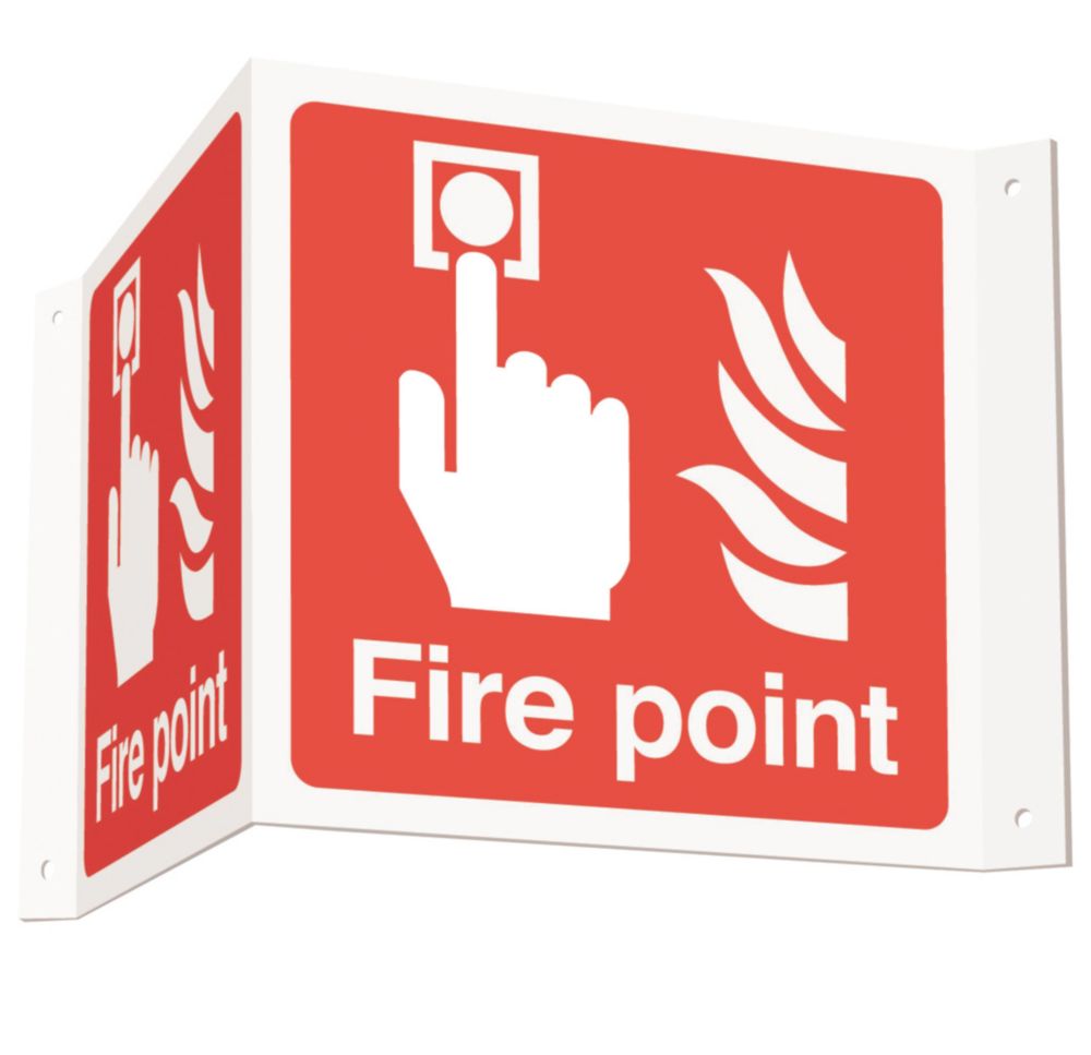 Essentials Fire Alarm Projecting Sign (3D) 200mm x 400mm - Screwfix