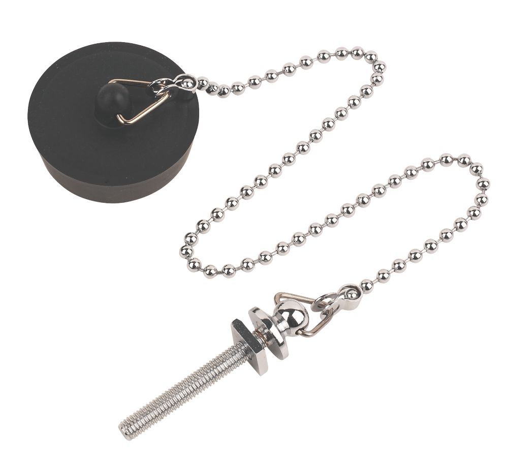 Essentials Basin Plug & Chrome Chain 12" - Screwfix