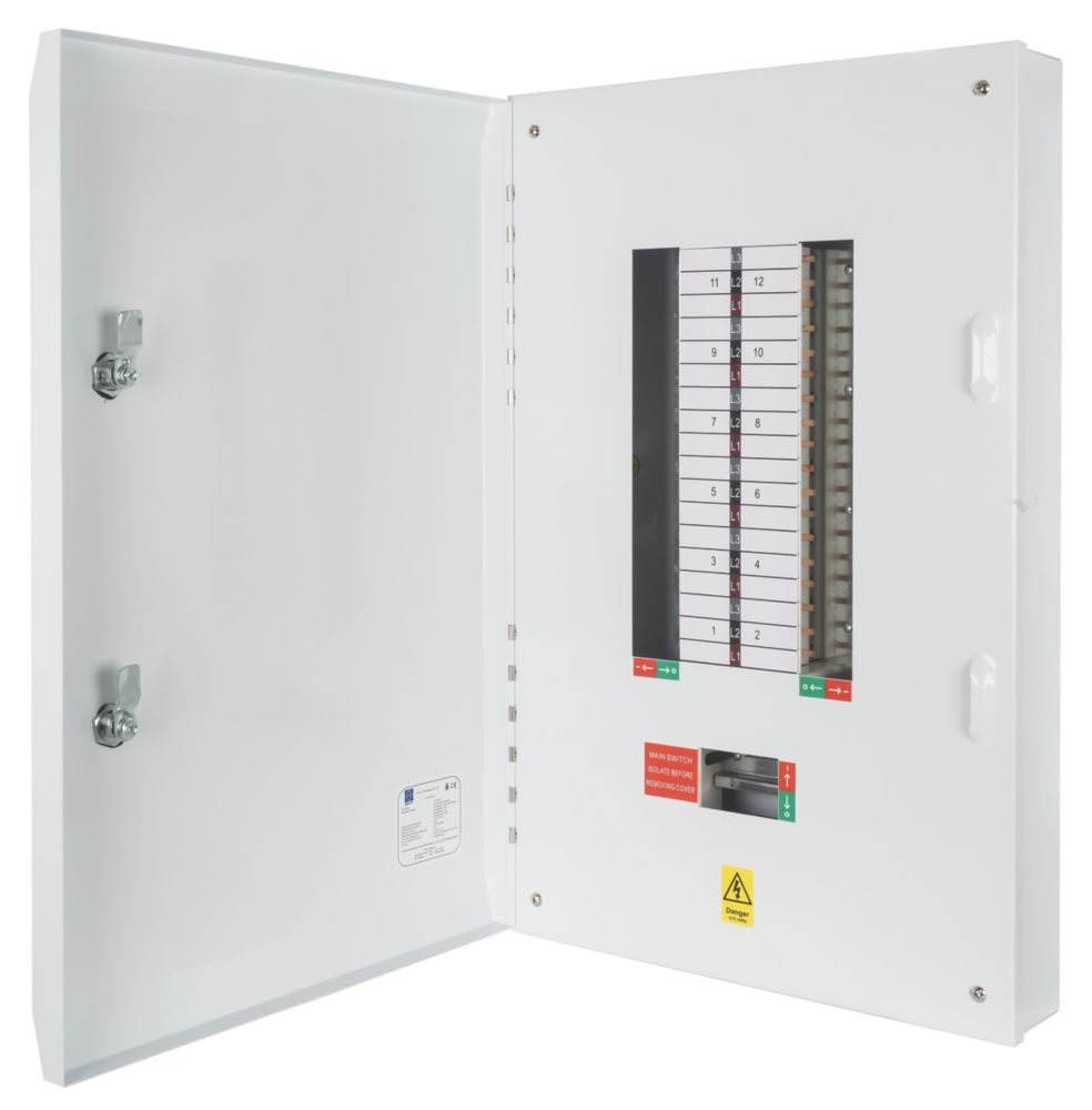 Lewden TPN 12-Way Non-Metered 3-Phase Type B Distribution Board - Screwfix