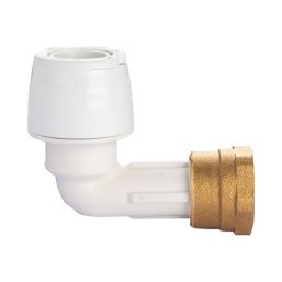 Hep2O Plastic Push-Fit Angled Keyless Tap Connector 15mm x 1/2" - Screwfix