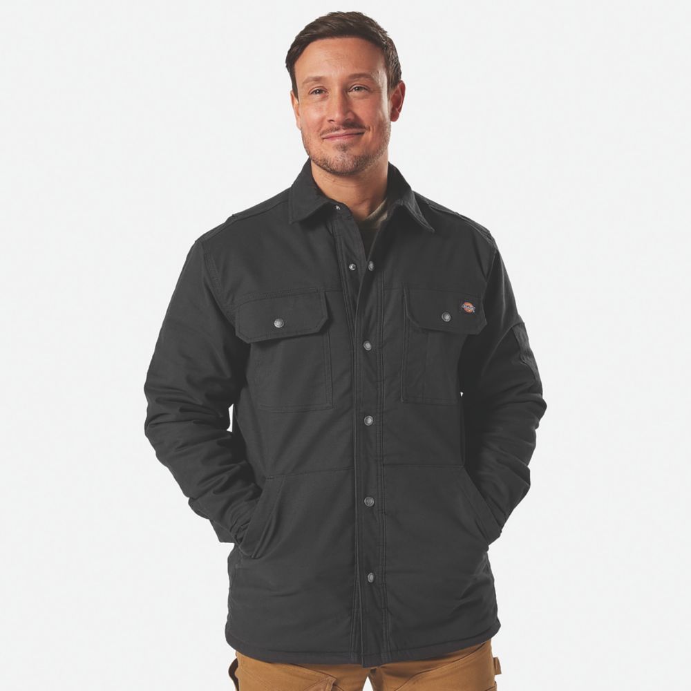 Dickies Flex Duck Shirt Jacket Black X Large 46-48" Chest | Work ...