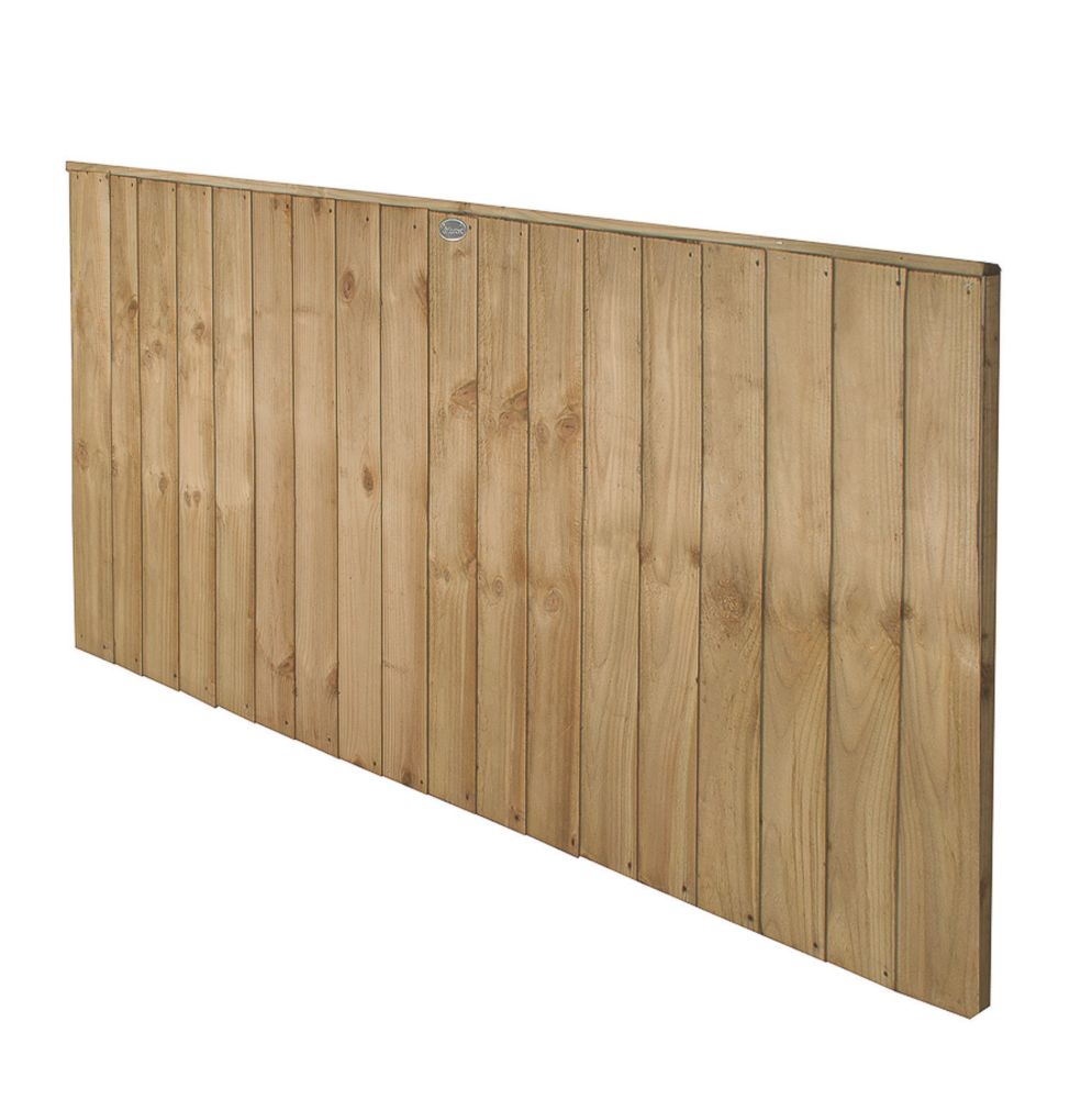 Forest Vertical Board Closeboard Fence Panels Natural Timber 6' x 3 ...