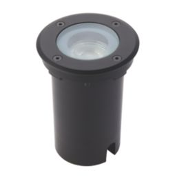 Saxby Pillar 105mm Outdoor Round Ground Light Matt Black - Screwfix