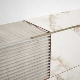 Homelux 9mm Straight Aluminium Tile Trim Brushed Gold 2.5m - Screwfix