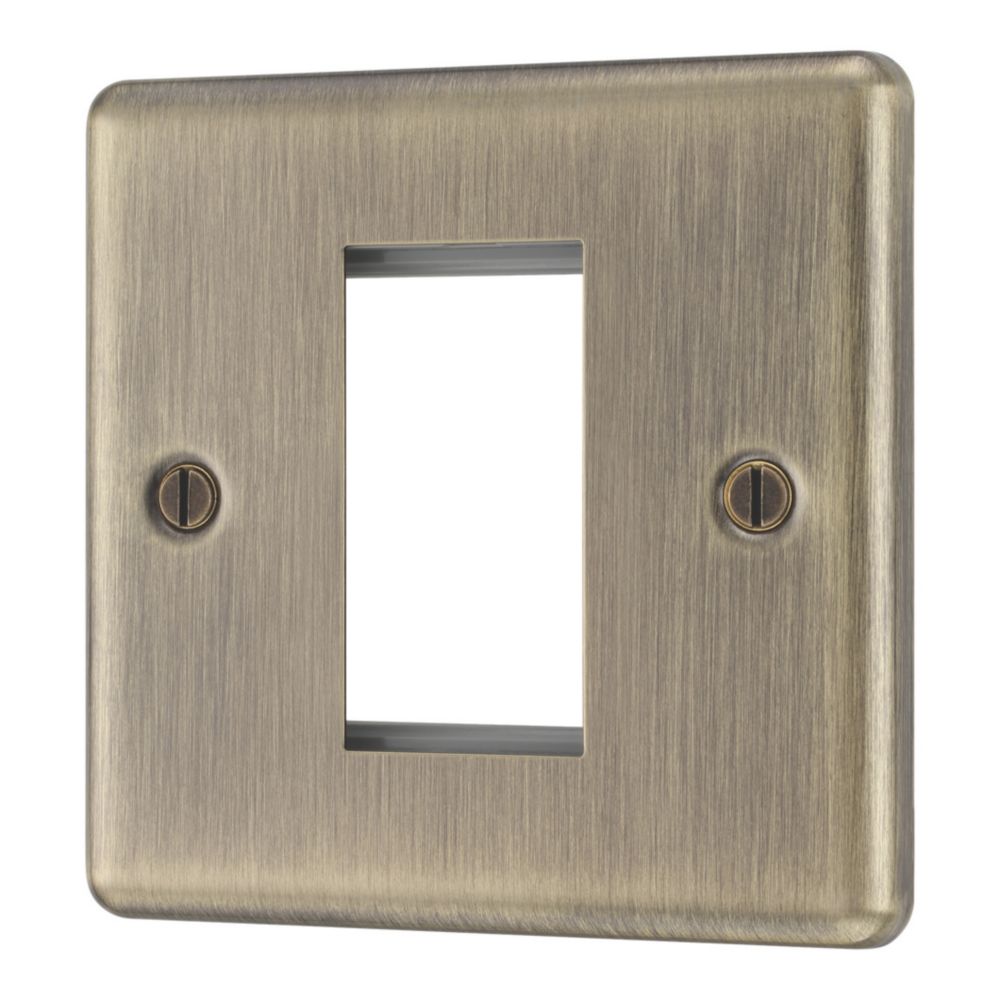 LAP 1-Module Modular Faceplate Antique Brass - Screwfix