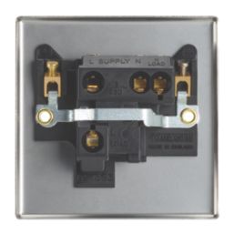 Contactum iConic 13A Unswitched Fused Spur Brushed Steel with Black ...