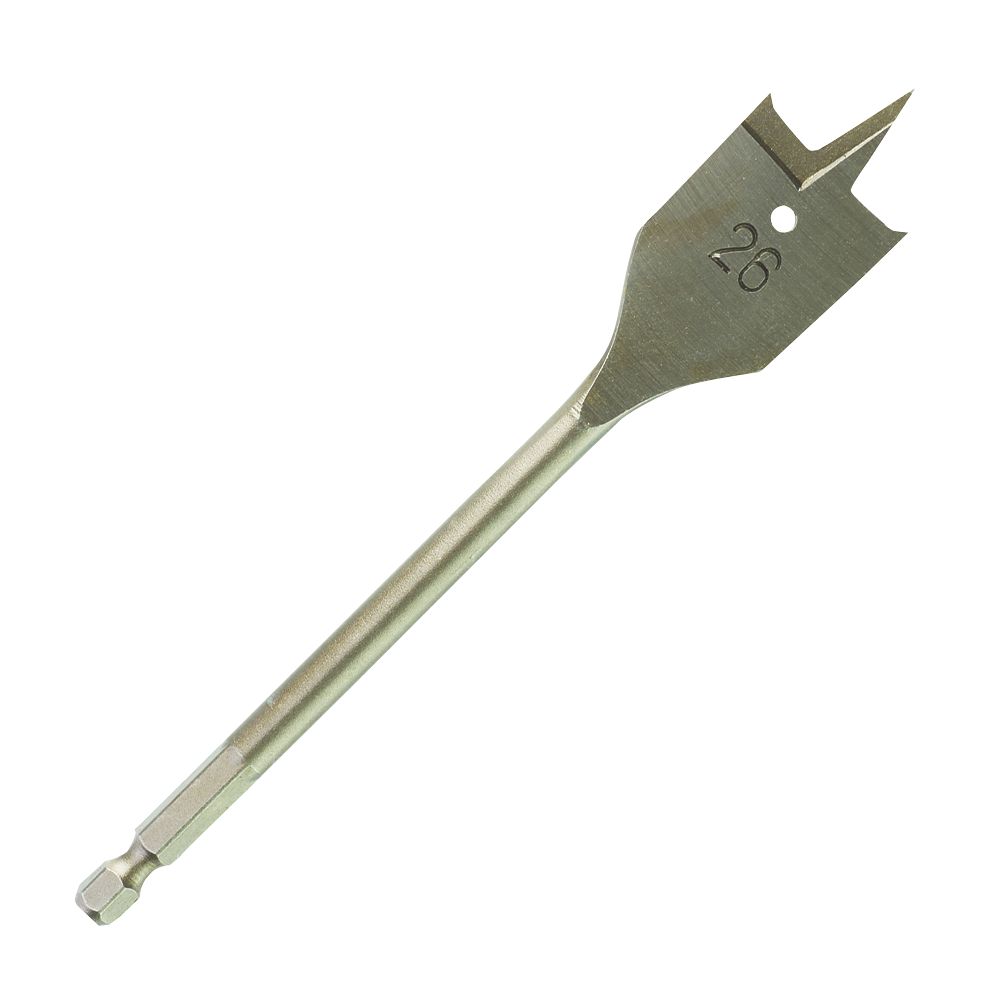 Milwaukee Hex Shank Flat Wood Flat Wood Drill Bit 26mm x 152mm - Screwfix