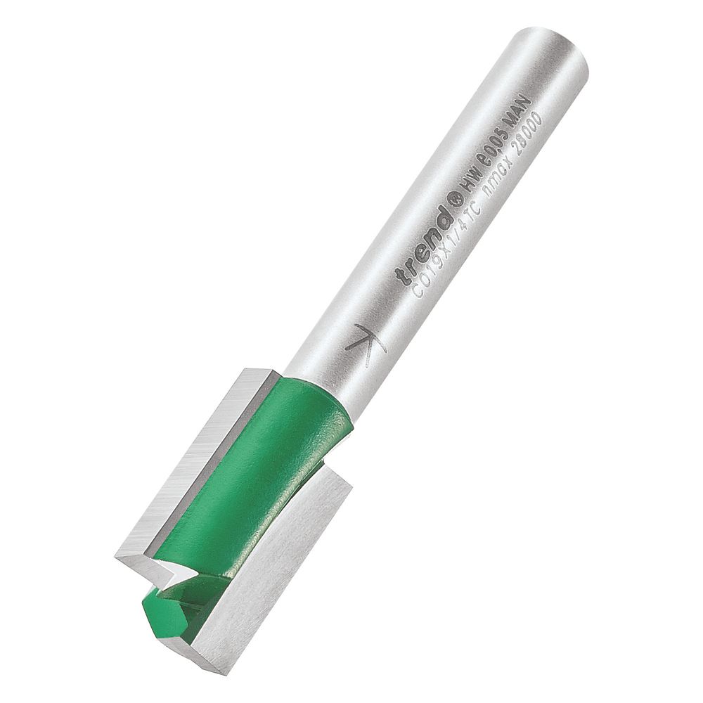 Trend C019X1/4TC 1/4" Straight Router Cutter 12mm x 19.1mm - Screwfix