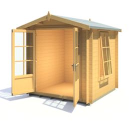 Shire Barnsdale 7' x 7' (Nominal) Apex Timber Log Cabin - Screwfix